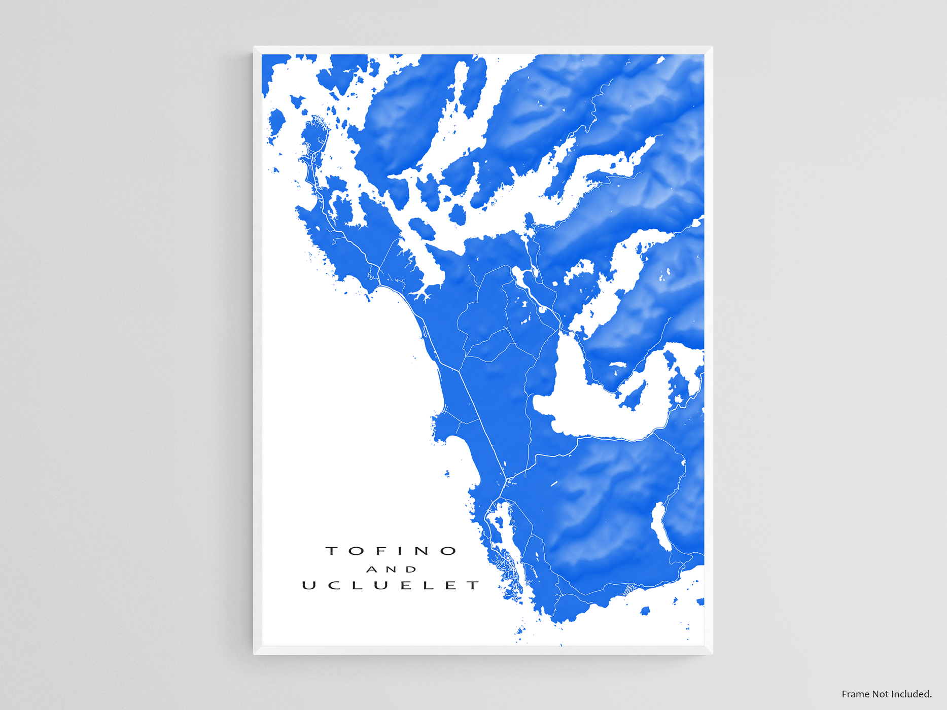 Tofino and Ucluelet Map Wall Art Print, Vancouver Island BC Canada Pos ...