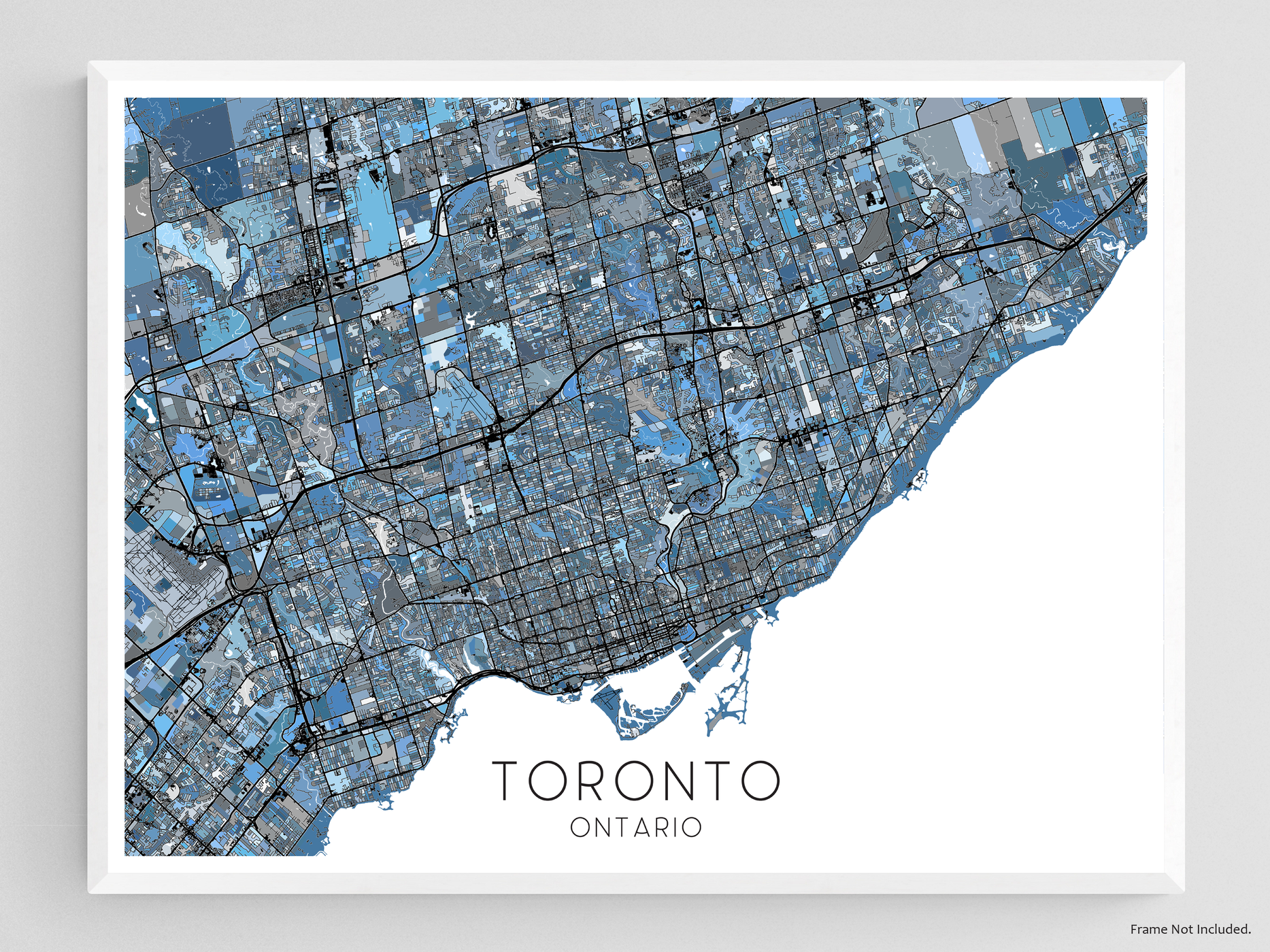 Toronto Map of Toronto Art Print, Denim Blue Geometric Toronto Ontario ...