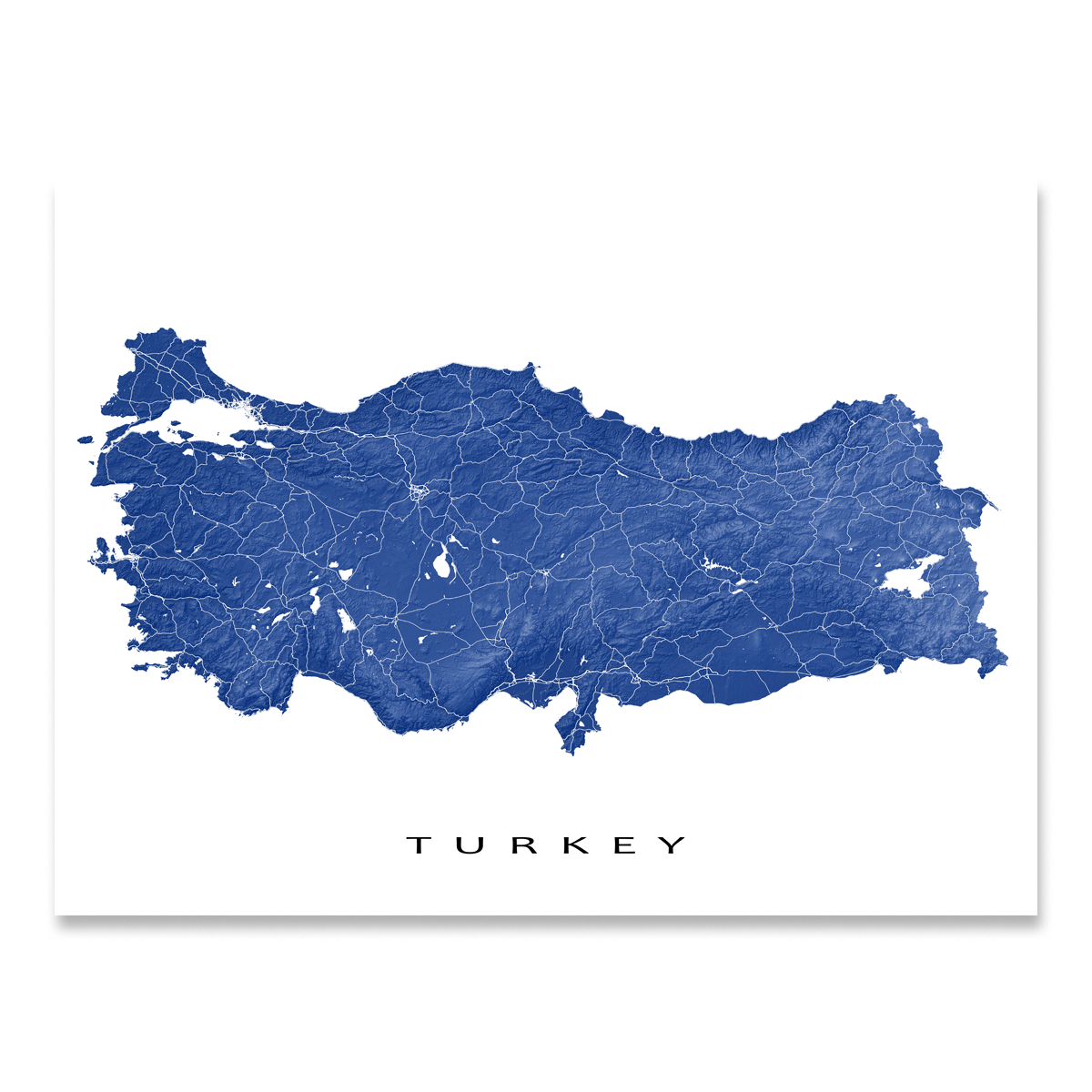 Turkey Country Topographic Map Wall Art Print Poster — Maps As Art