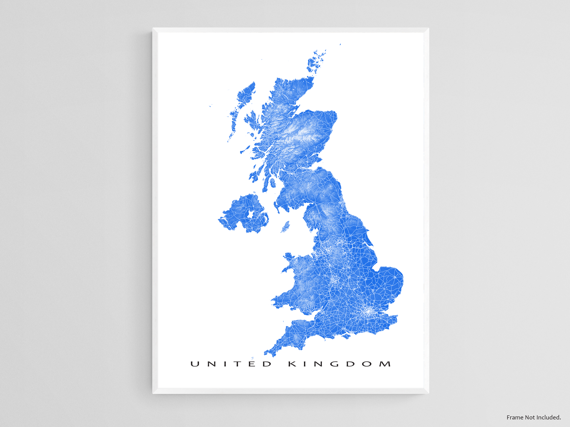 United Kingdom Map Wall Art Print, UK Poster Maps, Scotland Northern I ...