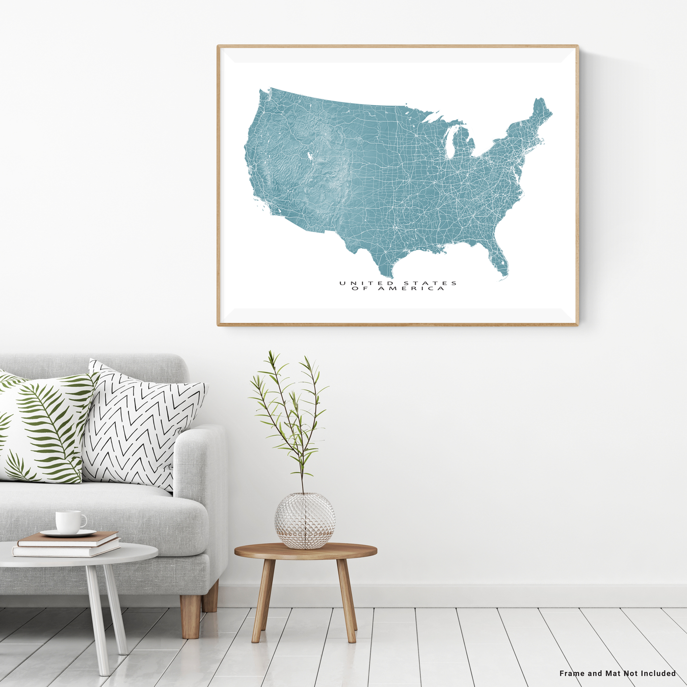 USA Map Print, United States of America, Landscape — Maps As Art