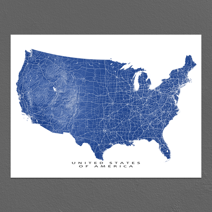 USA Map Print, United States of America, Landscape — Maps As Art