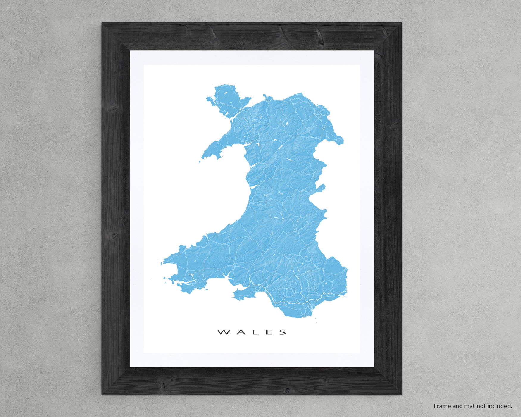 Wales Map Wall Art Print, Topographic UK Poster Maps — Maps As Art