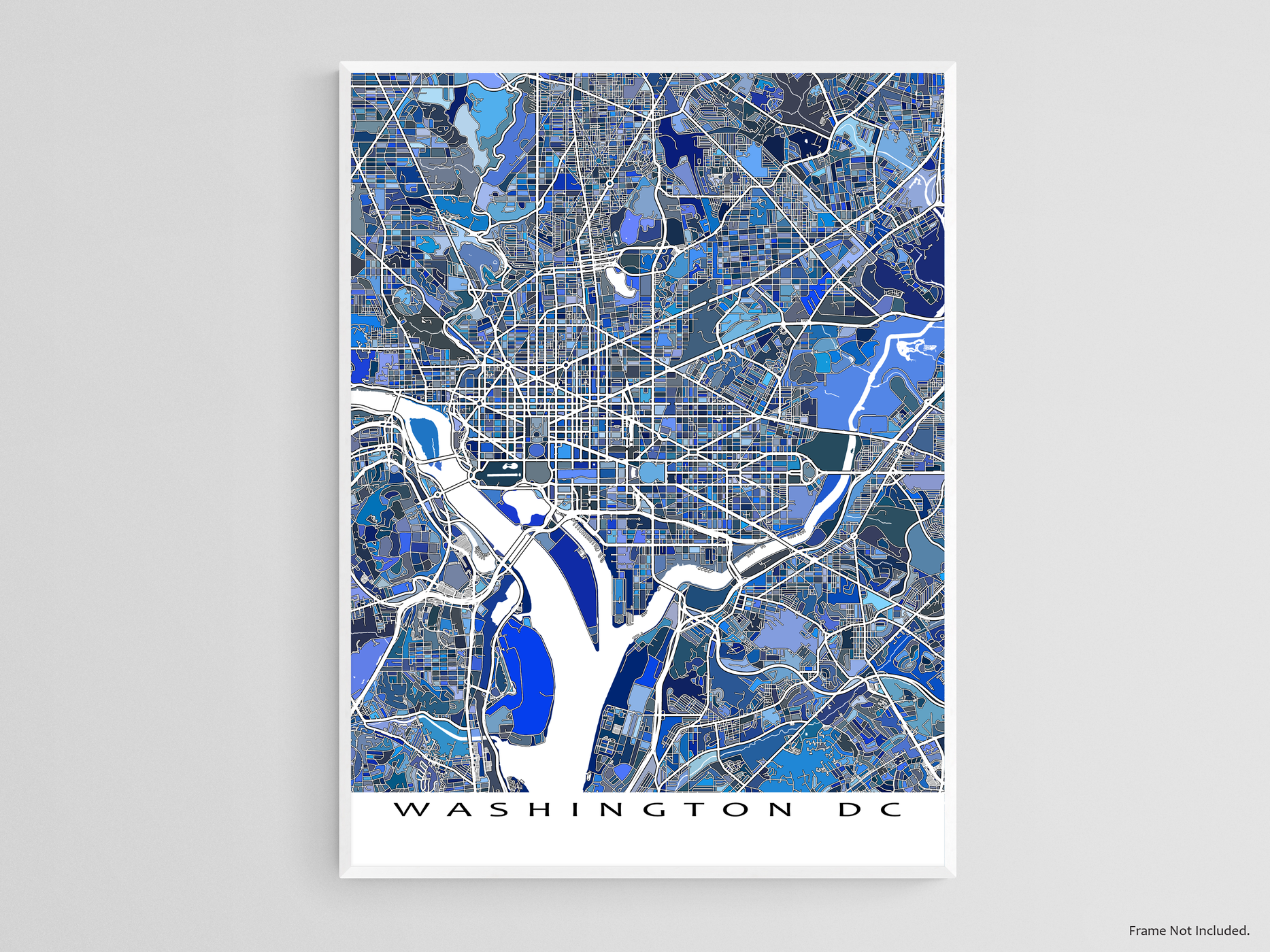 Washington DC Map Art Print, District of Columbia, USA — Maps As Art