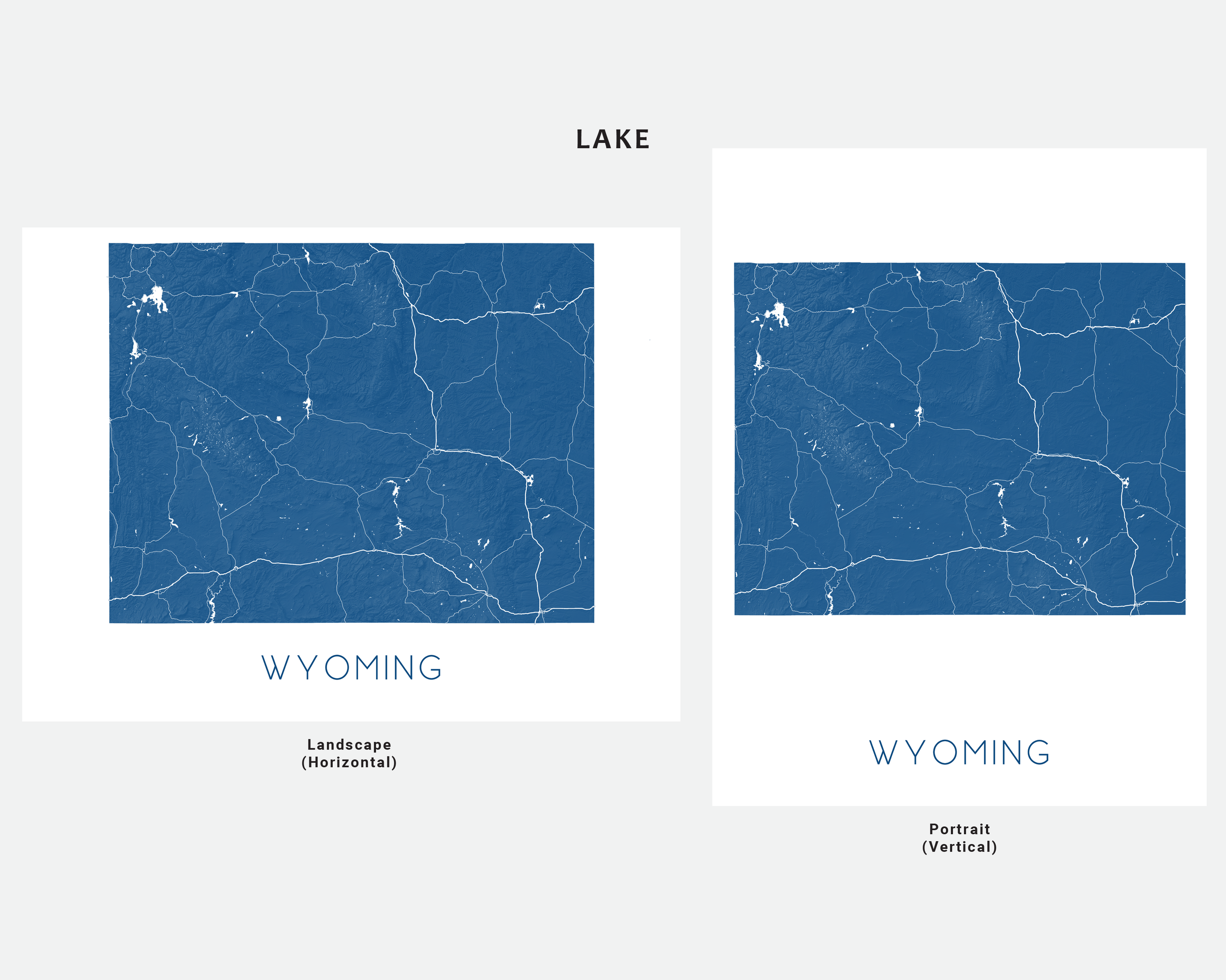 Wyoming State Map Print Poster- Topographic Map of WY Wall Art, Cheyen ...