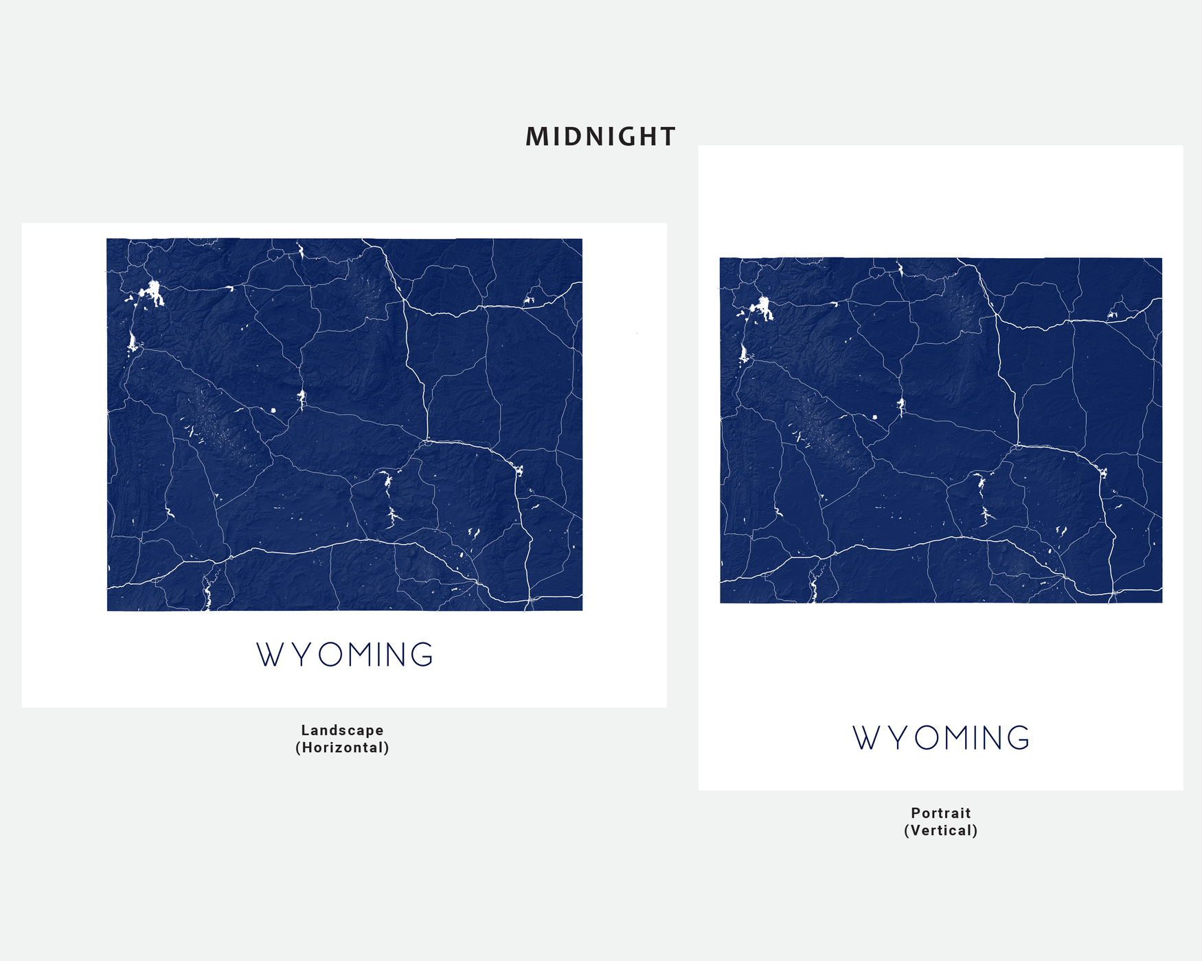 Wyoming State Map Print Poster- Topographic Map of WY Wall Art, Cheyen ...